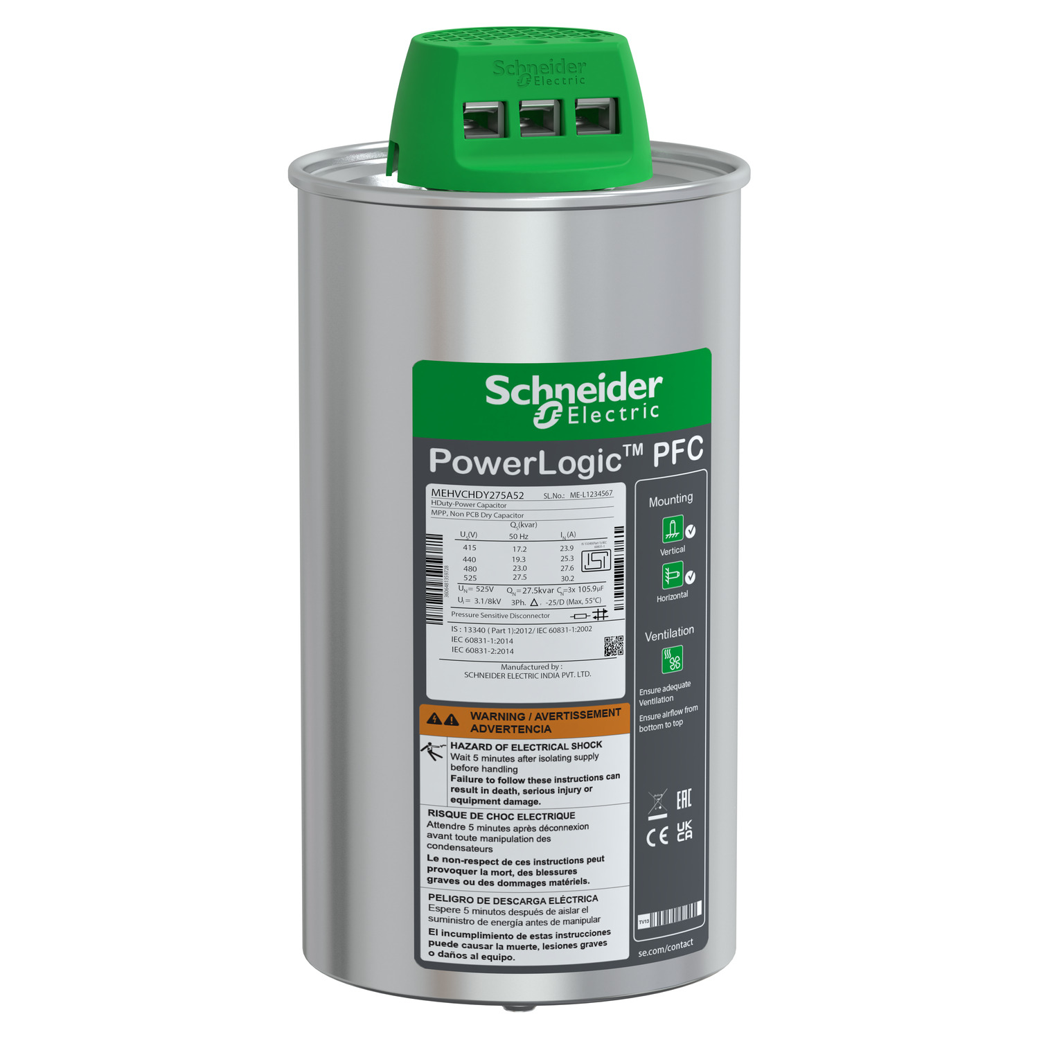 AEC Switchgear | MEHVCGSF250A44| Schneider EasyLogic PFC Capacitors - Aecswitchgear